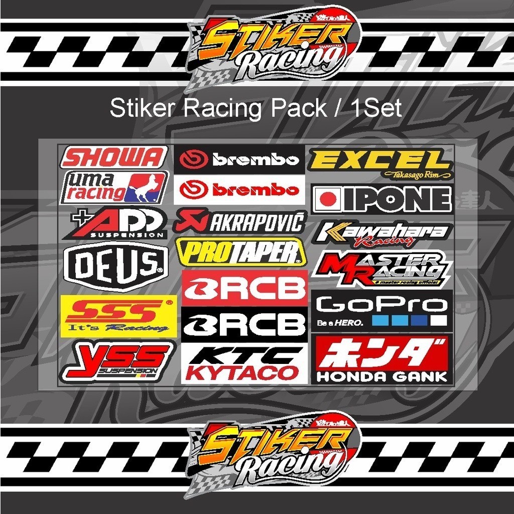 Jual Stiker Racing Pack Vynil Stiker Sponsor Stiker Helm Stiker Keren ...