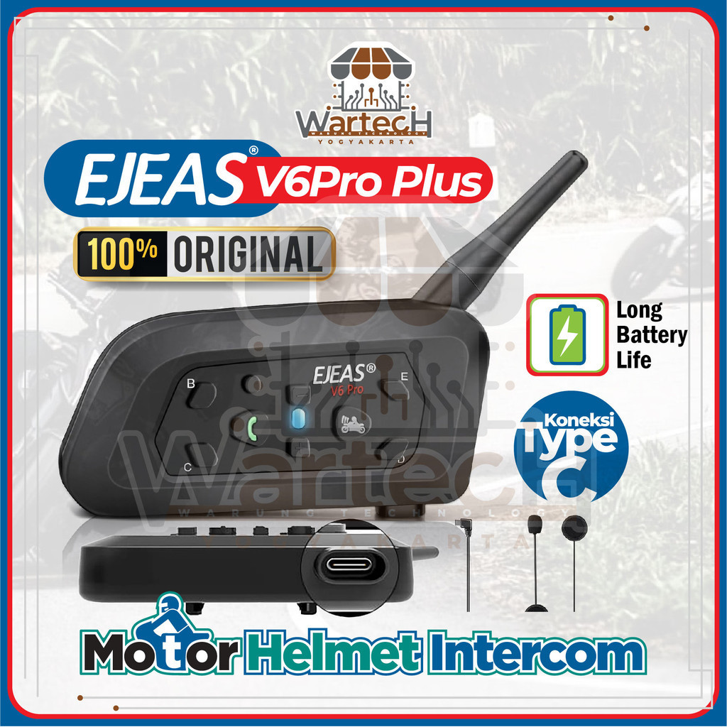 Jual EJEAS V60 PRO PLUS INTERCOM HELMET 100% BLUETOOTH HEADSET ORIGINAL ...