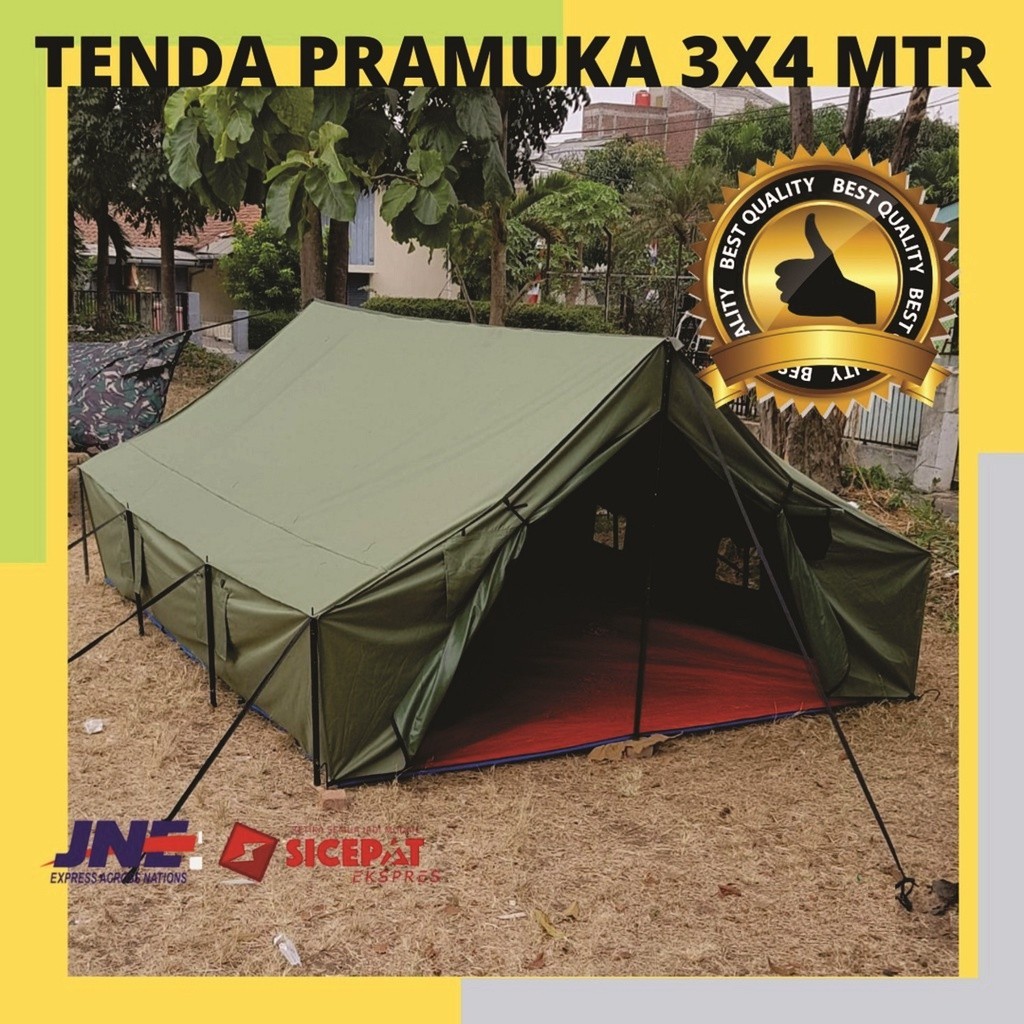 Jual Tenda pramuka bahan D300 korea ukuran 3x4 meter kapasitas 12 orang ...