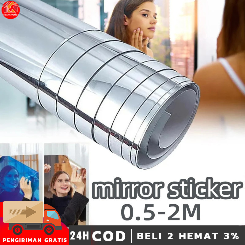 Jual 0.5*2M Sticker Kaca Cermin Rias Dekorasi Dinding 3D Wall Stiker ...