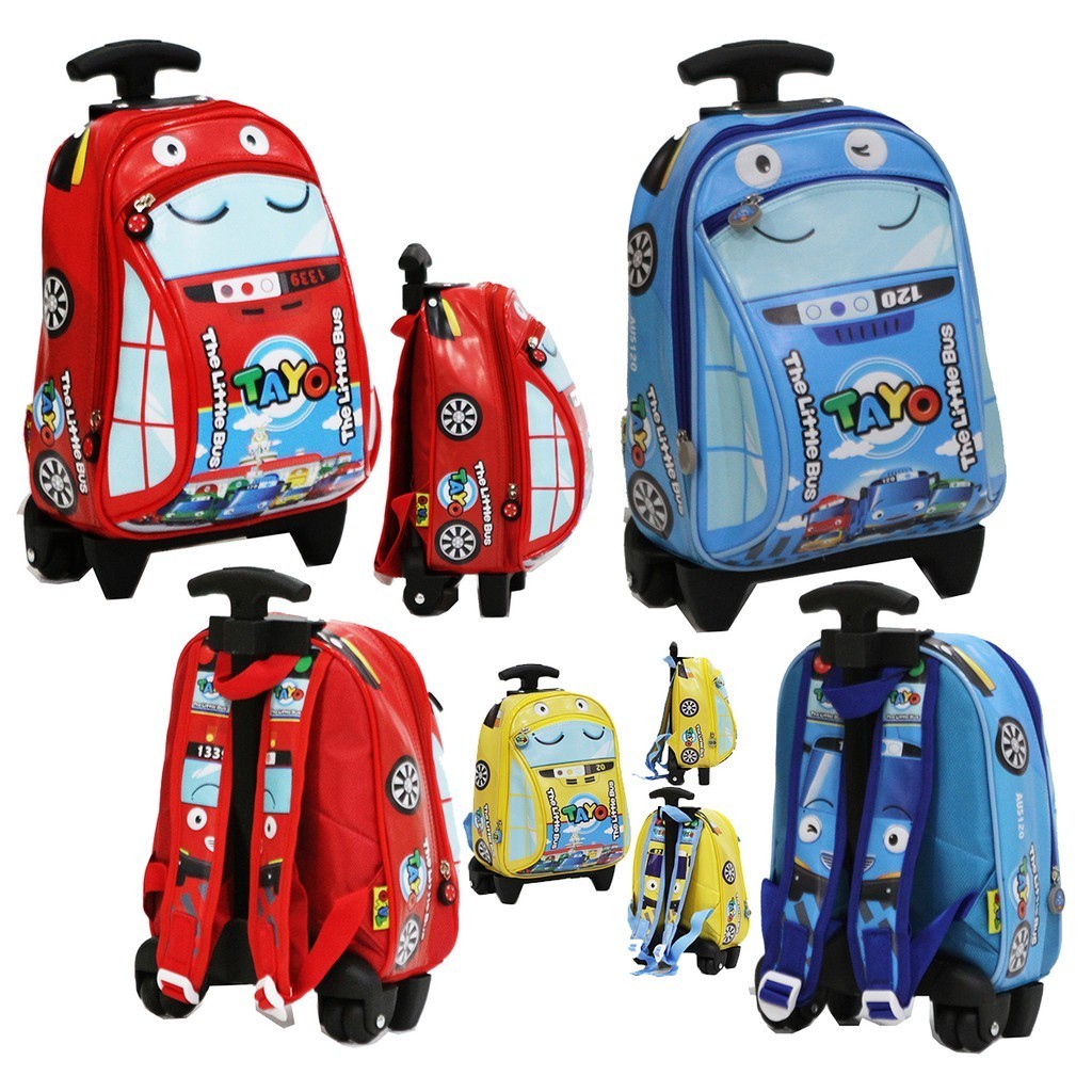 Jual FX39X Tas Anak Sekolah PAUD Trolley Dorong Gambar BUS Astronot ...