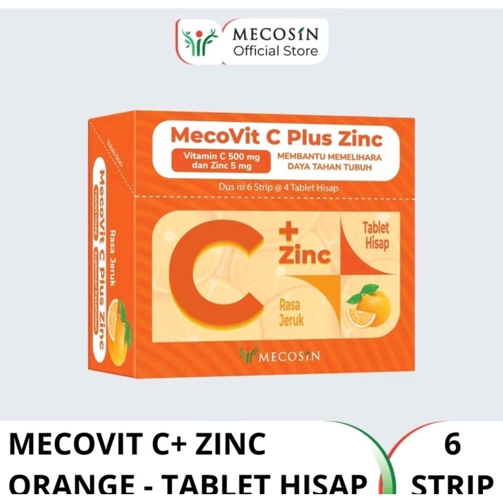 Jual MECOVIT C PLUS ZINC / TABLET HISAP VITAMIN C / MEMBANTU MEMELIHARA ...