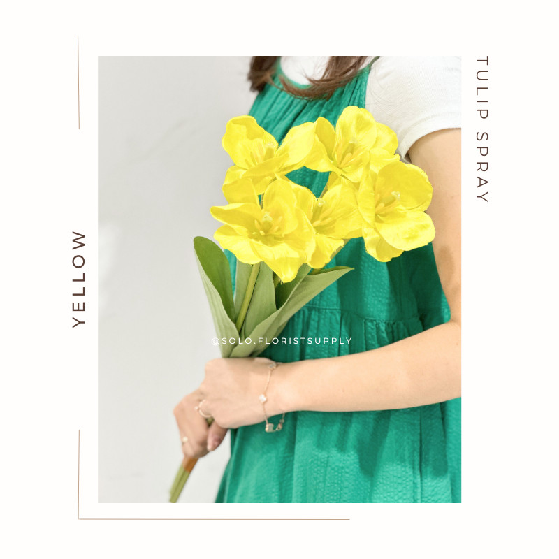 Jual TULIP SPRAY FLOWER TULIP MEKAR Bunga Artificial Premium Reflected Blooming Tulip Semi Latex ...