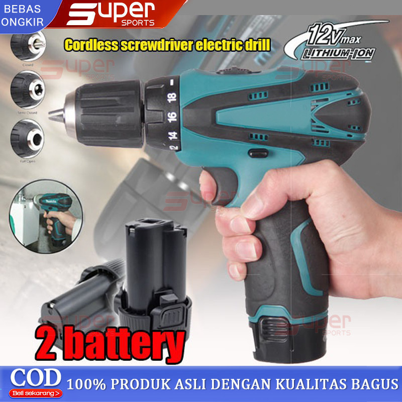 Jual Bor Impact Baterai Tanpa Kabel 12V Mata Bor Impact Baterai Lithium ...
