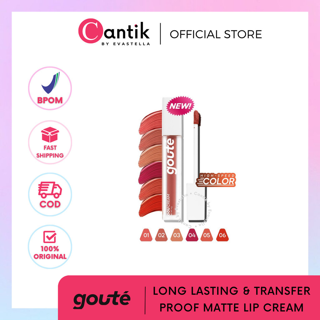 Jual CANTIK - GOUTE Goucream - Transfer Proof Matte Lip Cream │ Long ...