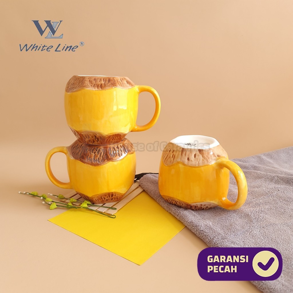 Jual WHITELINE Mug Cangkir Gelas Lucu Keramik COCONUT Gift Box | Shopee ...