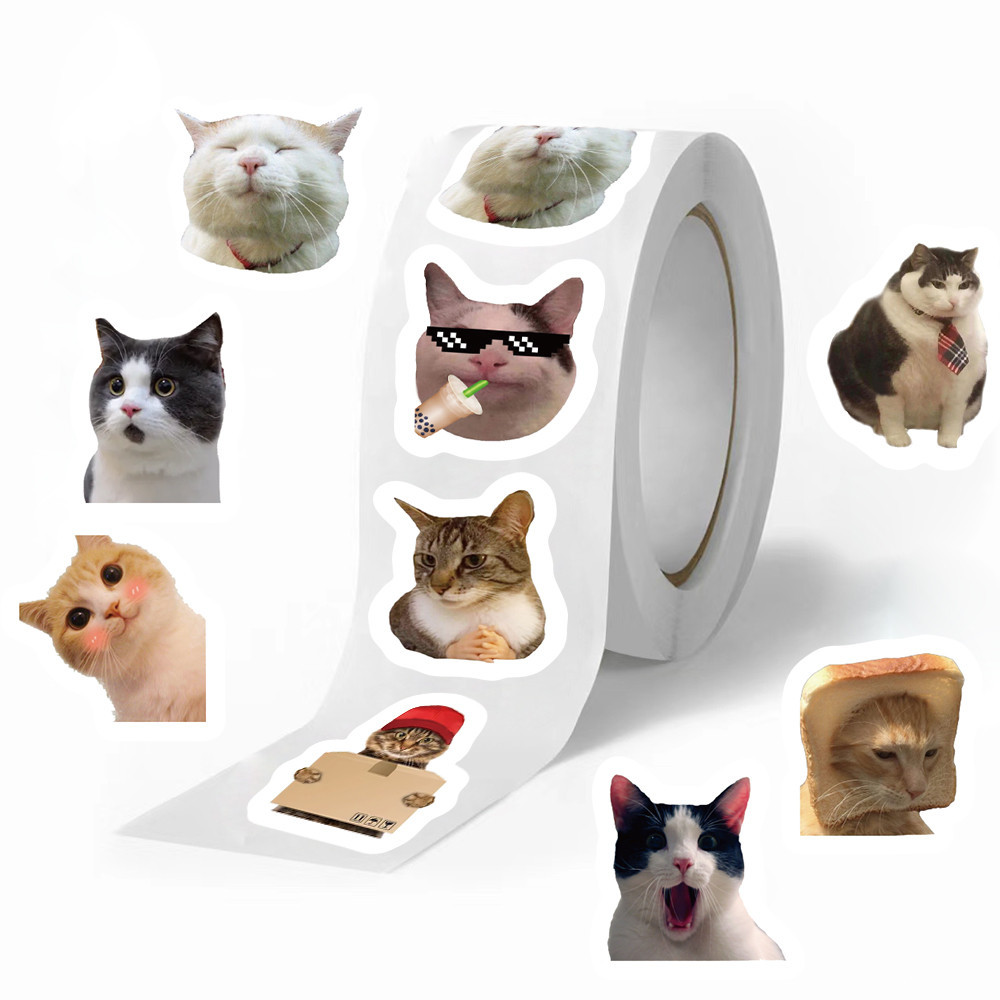 Jual 500pcs Cartoon Meme Cat Stickers For School Reward Stickers ...