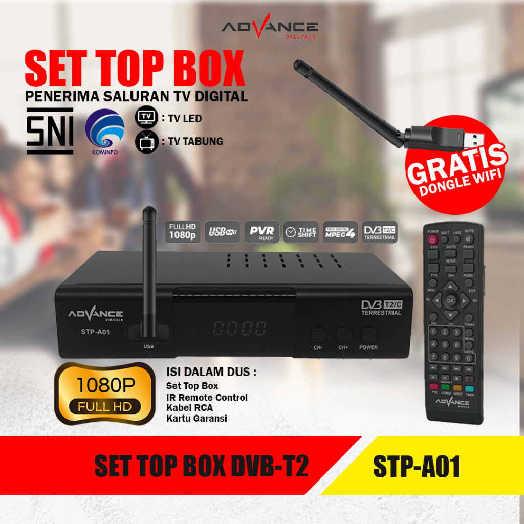 Jual [BUNDLING] - Advance Set Top Box STP-A01 FREE Dongle WIFI Set Top ...