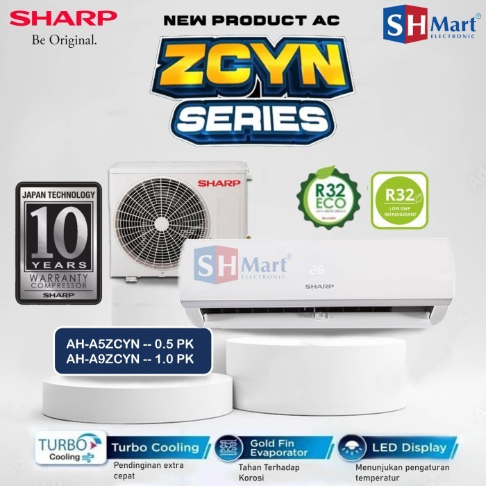 Jual AC SHARP 1 PK AH A9UCY / AH-A9UCY 9UCY R32 GARANSI RESMI (MEDAN) | Shopee Indonesia