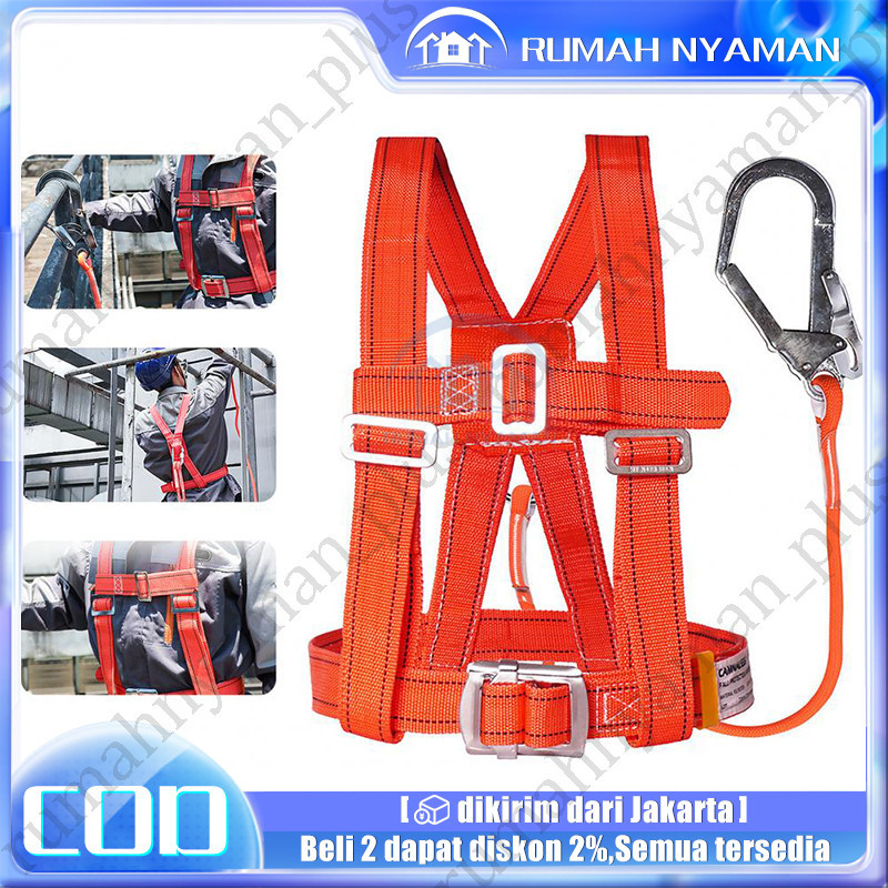 Jual 5/3M Safety Body Harness Double Hook/Safety Belt Proyek Hook Besar ...