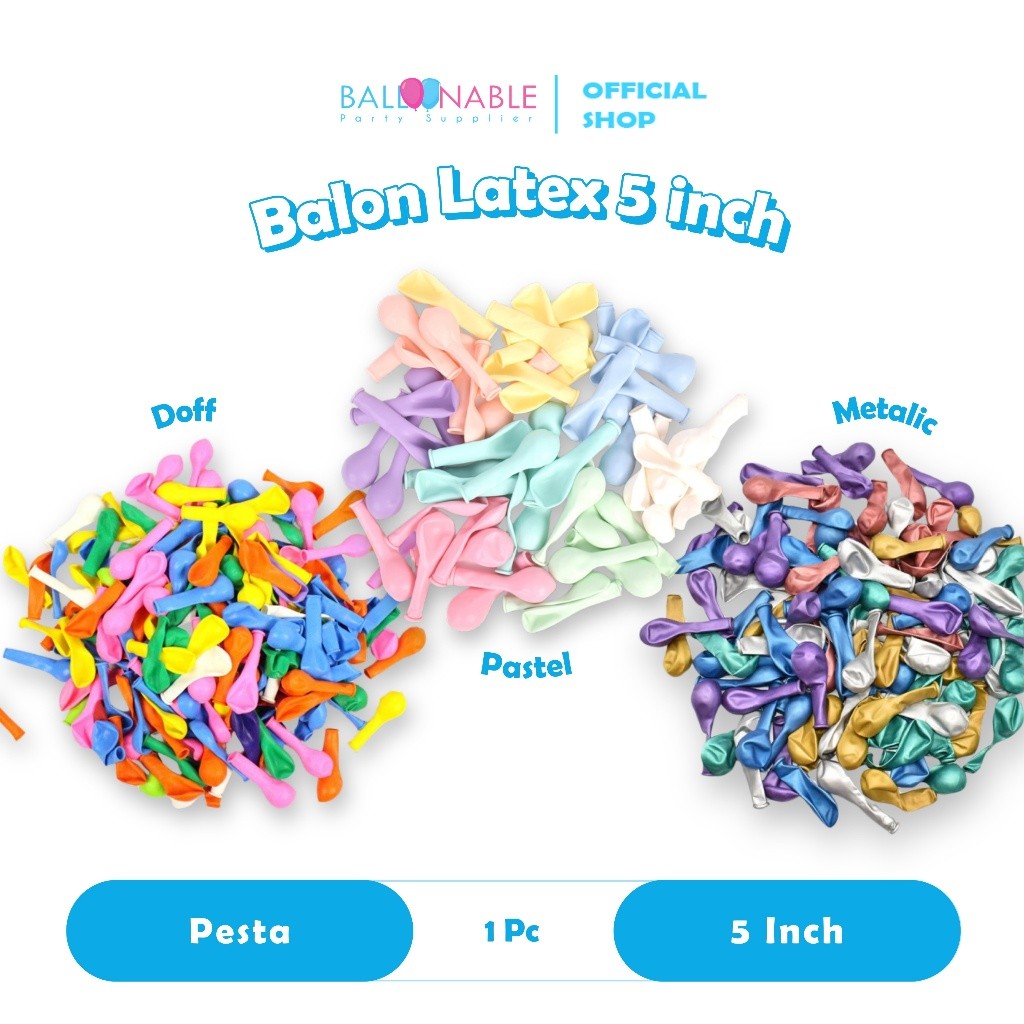 Jual Balon Latex 5 inch SATUAN Doff/Pastel/Metalik | Shopee Indonesia