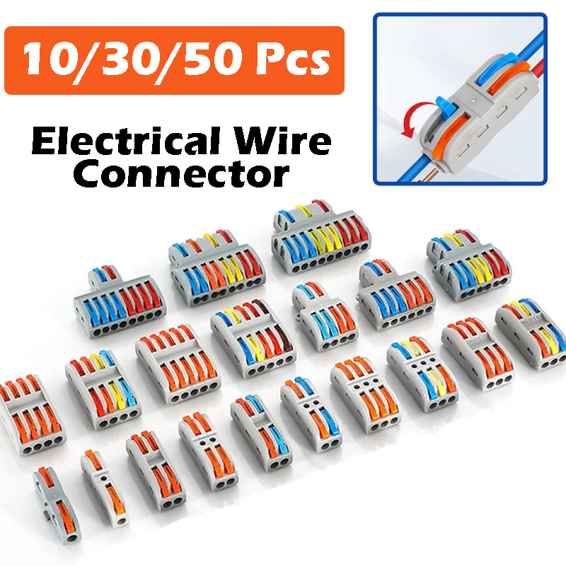 Jual 1 In Multiple Out Push-in Electrical Wire Connector Terminal Block ...