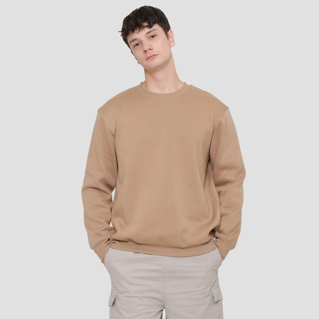 Jual Nevada Basic Fleece With Sleeve Embro Sweater Pria 122070009 | Shopee Indonesia