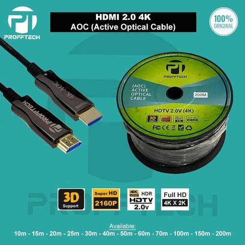 Jual PROFFTECH Kabel HDMI 2.0 Active FO Fiber Optic Optik Aktif 4K 10 ...