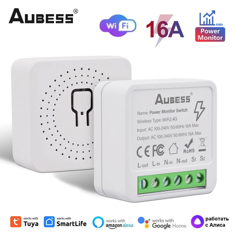 Jual Tuya Smart Life Wifi 16A Mini Smart Switch Power Monitoring ...