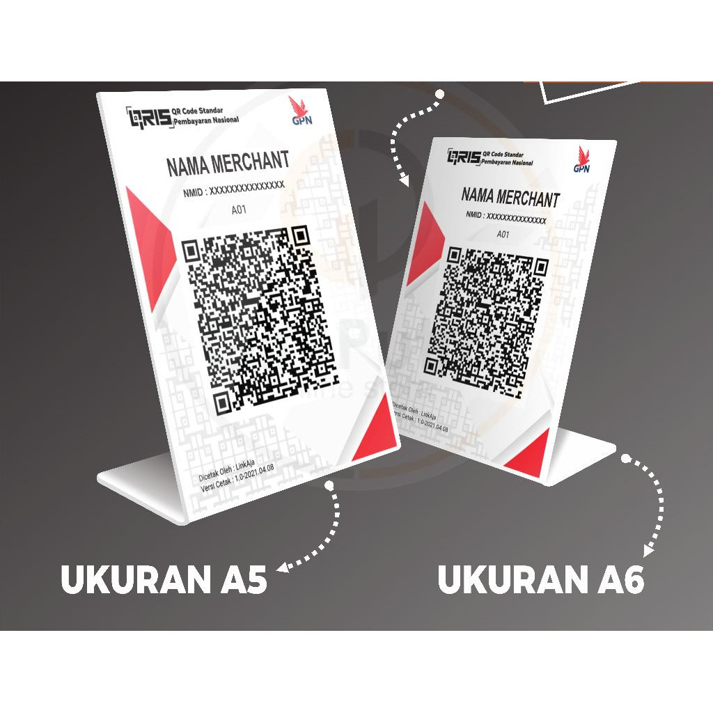 Jual STAND AKRILIK QRIS CUSTOM / QR PEMBAYARAN STAND ACRYLIC TYPE L A5 ...