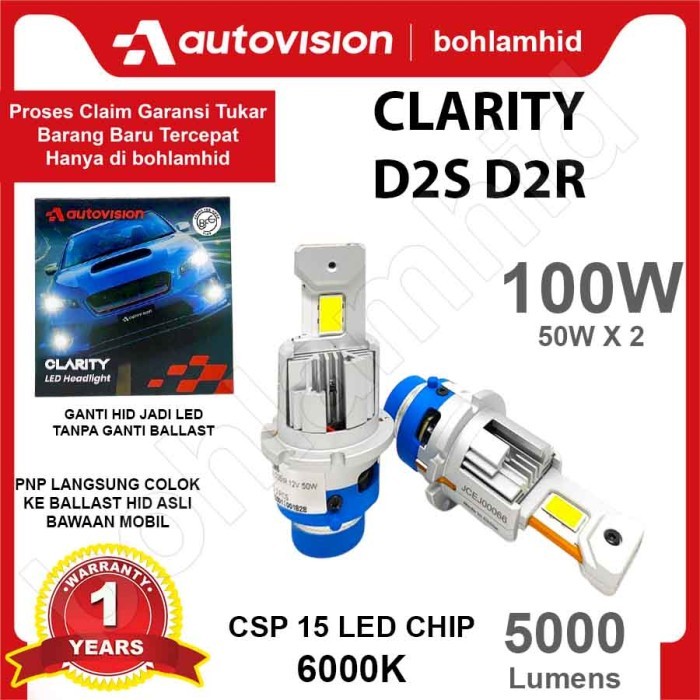 Jual L- Clarity Lampu LED Mobil D2S D2R D4S D4R Autovision 100W 5000 ...