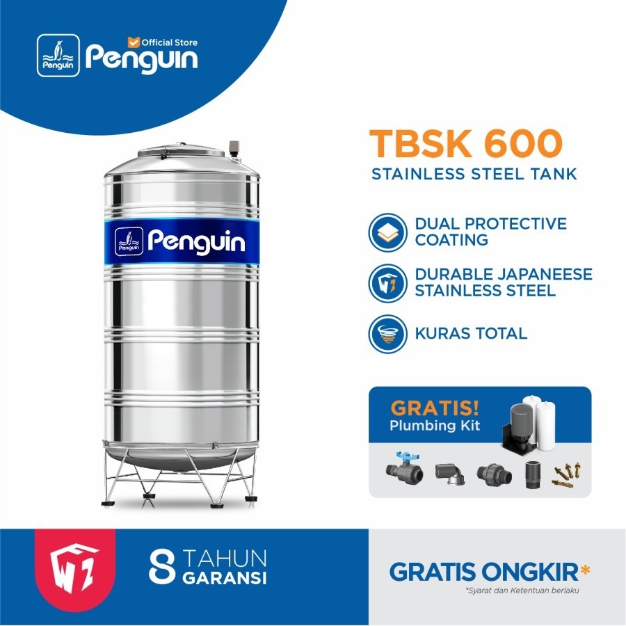 Jual Penguin Tangki | Toren | Tandon Air Stainless TBSK 600 - 600 Liter ...