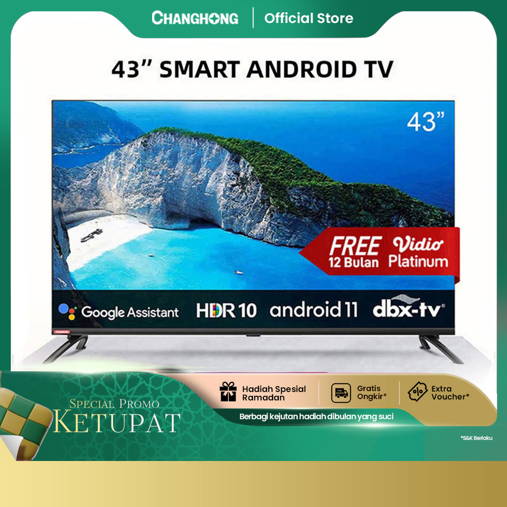Jual Changhong 43 Inch borderless Netflix TV Google certified Android 11 Smart TV LED TV (Model ...