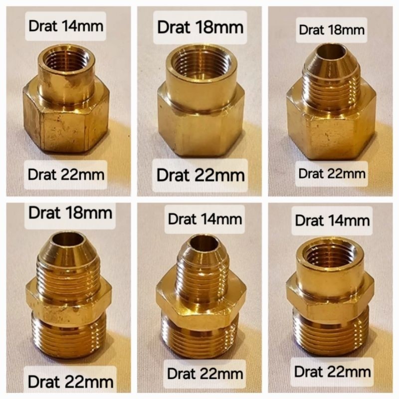 Jual Oper Drat Connector Adapter M22 M18 M14 Konektor Thread Reducer ...