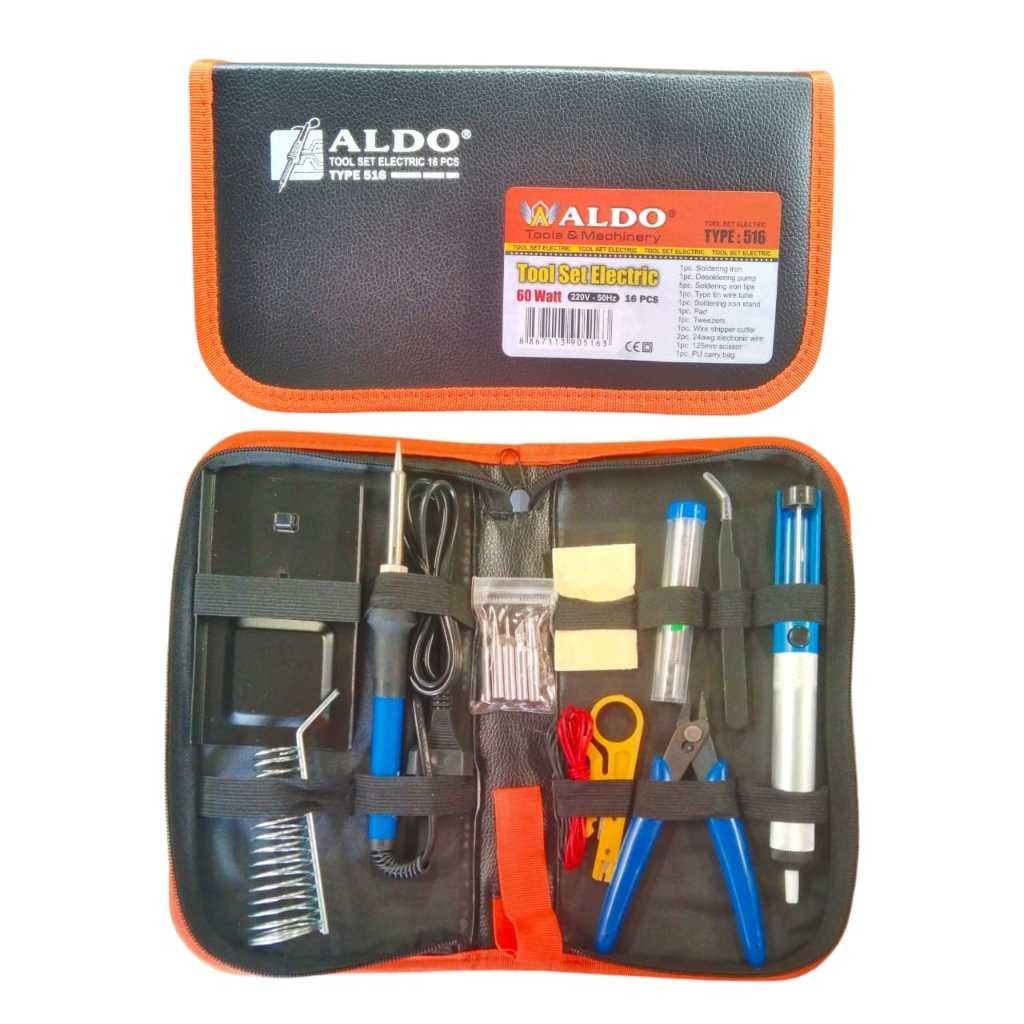 Jual ALDO Solder Tool Set Electric 16 Pcs Type 516 – Peralatan ...