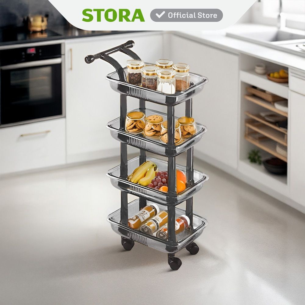 Jual Stora Rak Troli Tingkat Clear - Abu-Abu Tempat Penyimpanan ...