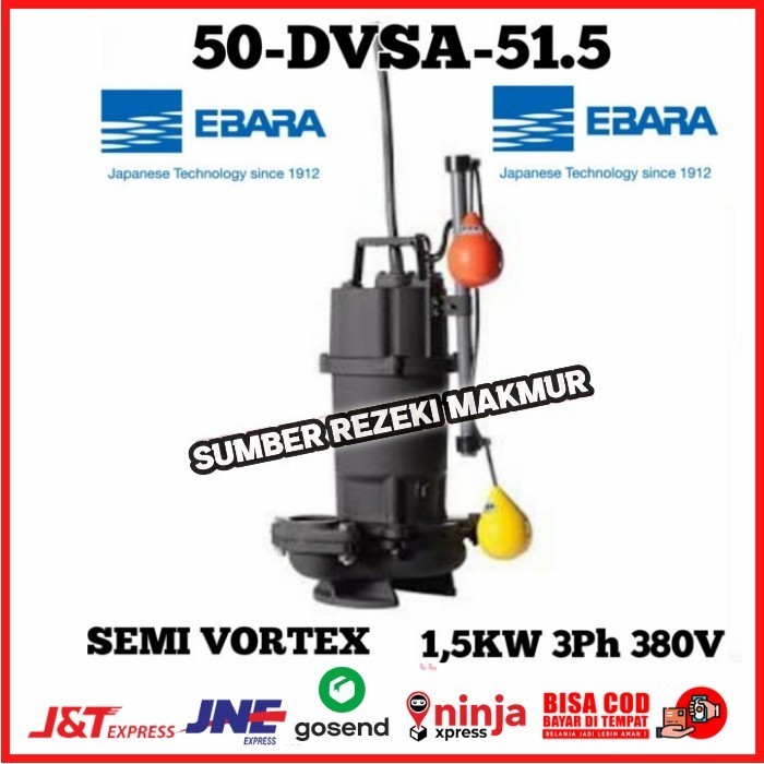 Jual Pompa Celup EBARA 50DVSA51.5 Submersible Pump Ebara 2 Hp 3Phase Auto | Shopee Indonesia