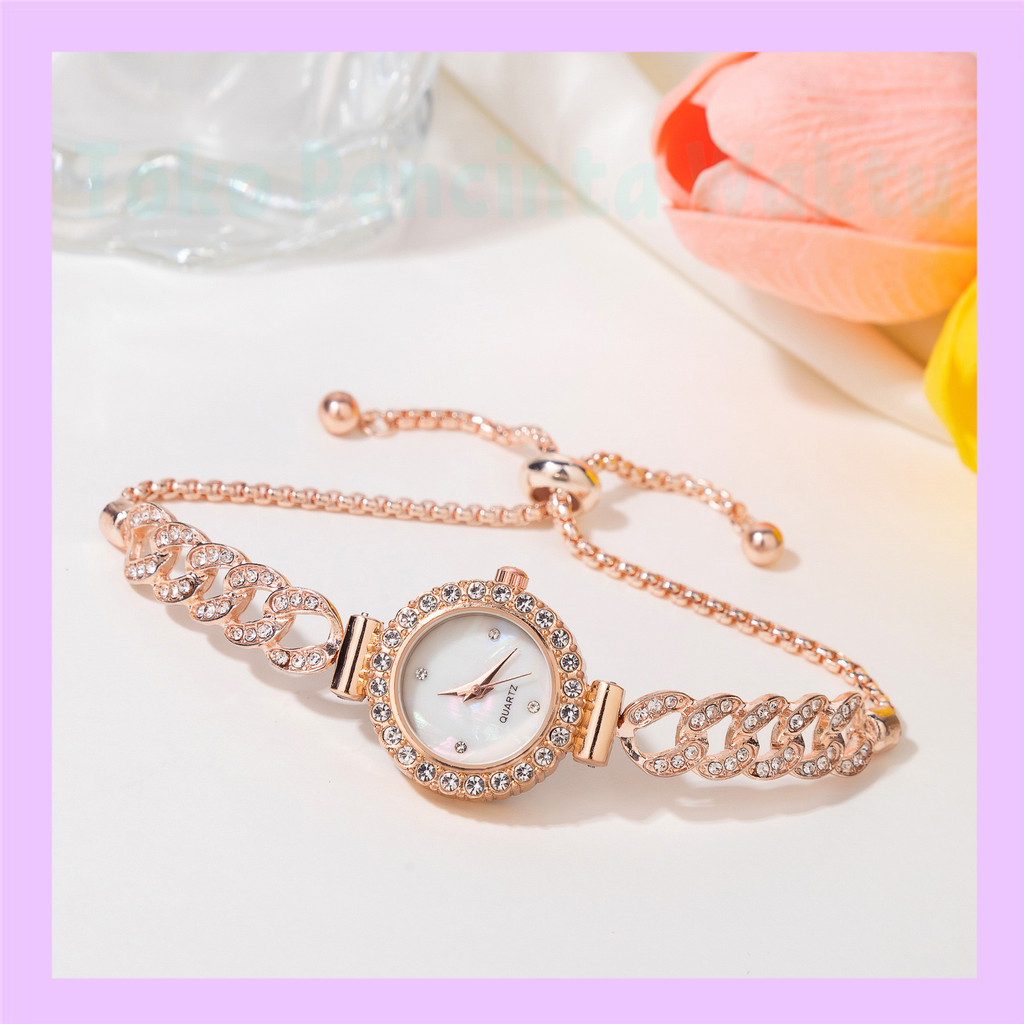 Jual Jam Tangan Cewek RANTAI SERUT Oval Mini & BUNGA Terbaru,jam tangan ...
