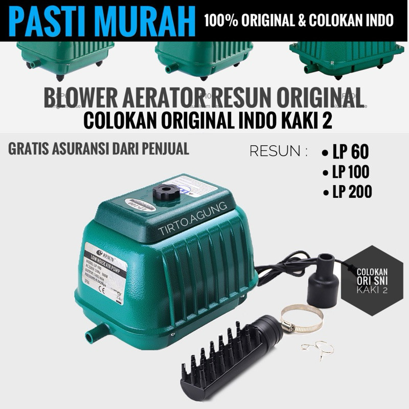 Jual RESUN LP 100 60 LOW NOISE Blower cololam kaki 2 SNI aerator kolam ...