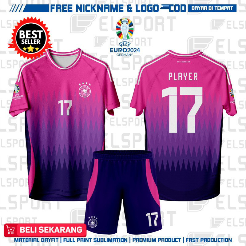 Jual Jersey Sepak Bola Custom Timnas Jerman Away Euro 2024 Gratis Pasang Nama & No Punggung ...