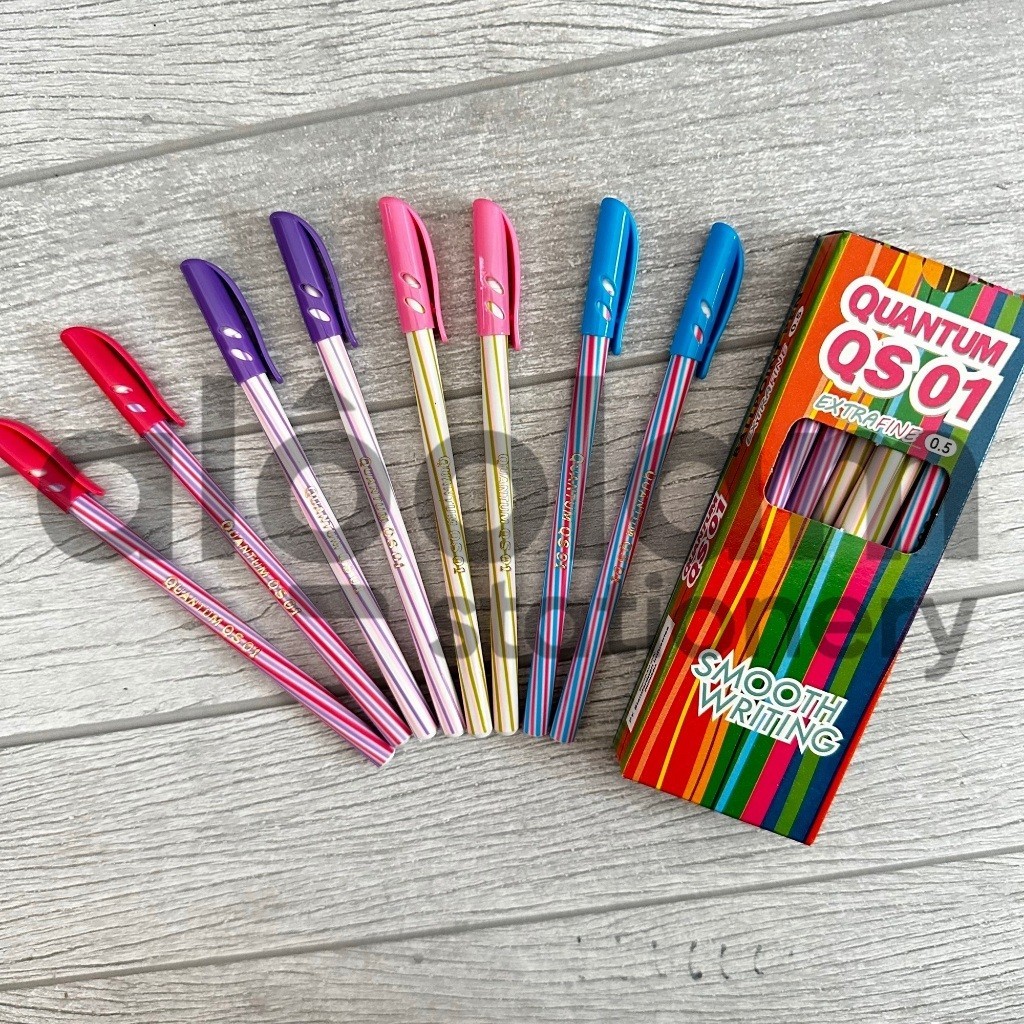 Jual SELUSIN ( 12 PCS ) Pulpen Lilin Ulir Quantum QS 01 0.5mm | Shopee Indonesia