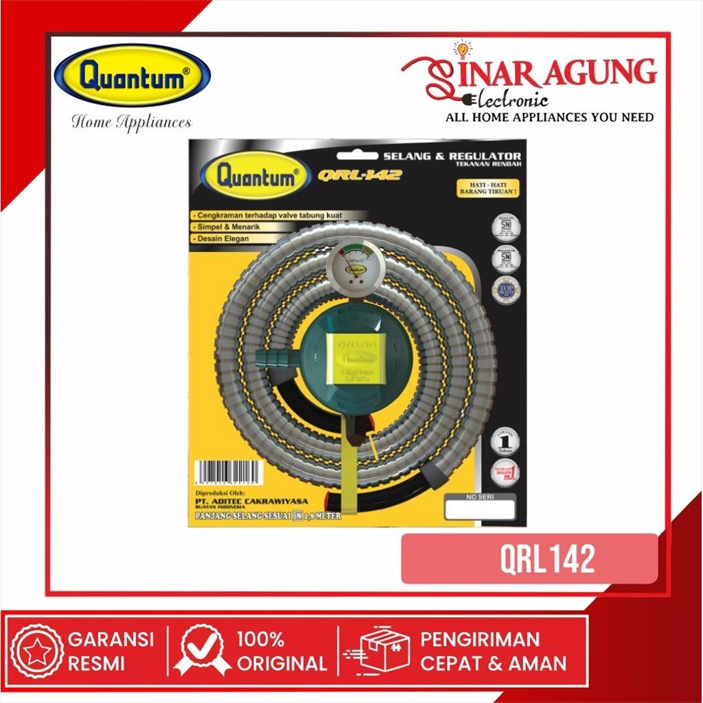 Jual [COD] SELANG GAS REGULATOR METER QUANTUM QRL142 / QRL-142 PENGUNCI ...