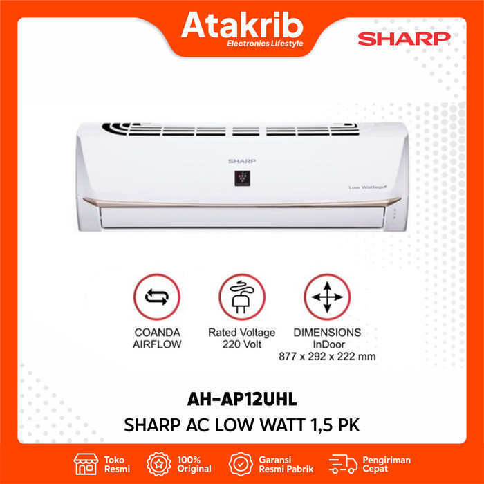 Jual SHARP AC LOW WATT 1,5 PK AH-AP12UHL Plasmacluster Series | Shopee ...