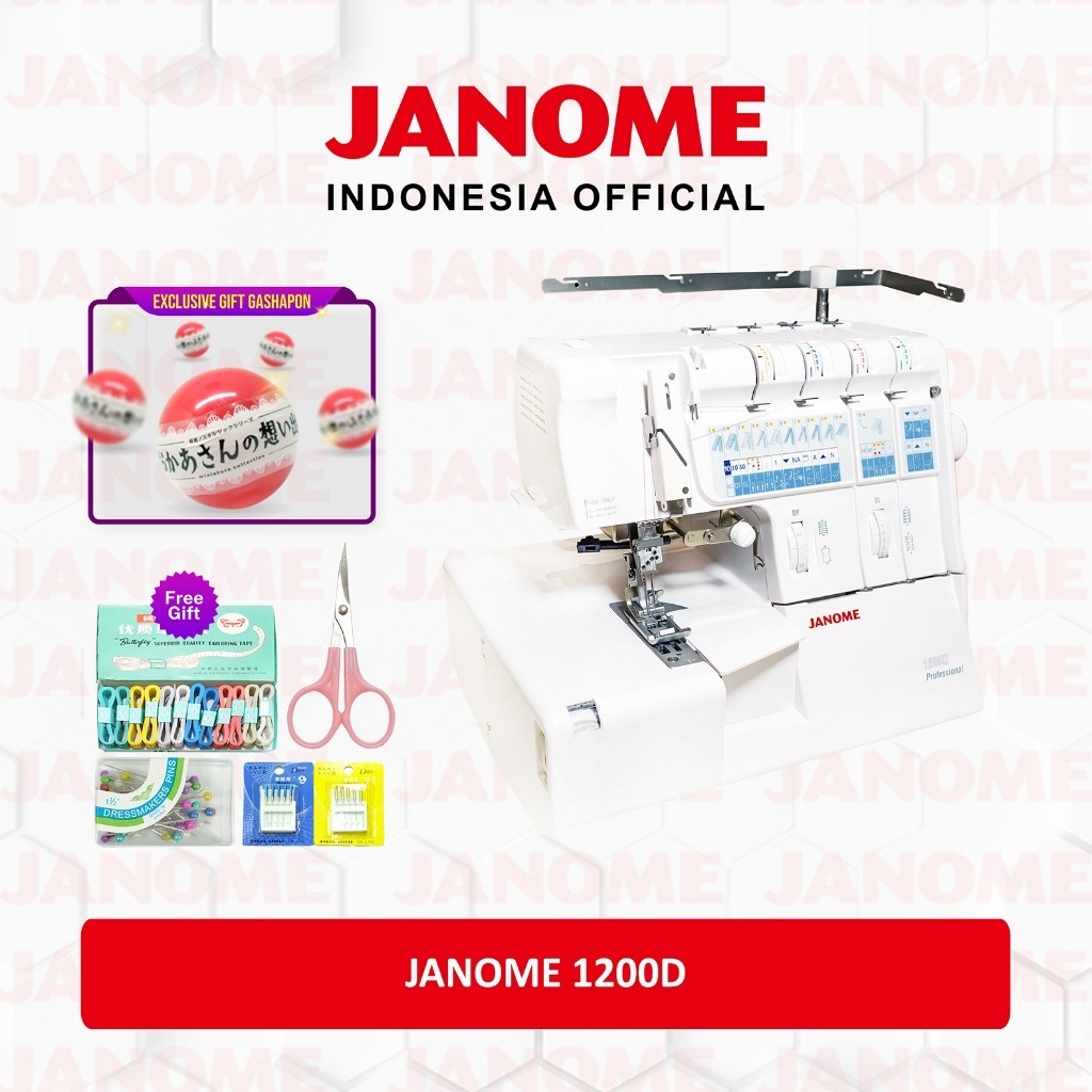 Jual JANOME Mesin Jahit 1200D Overdeck Japan Quality Garansi Resmi ...
