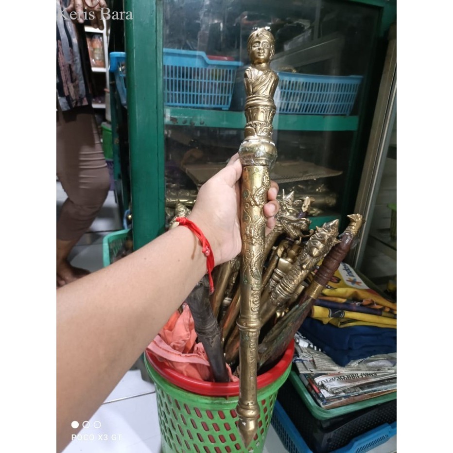 Jual tongkat komando pangeran diponegoro emas full kuningan berisi ...