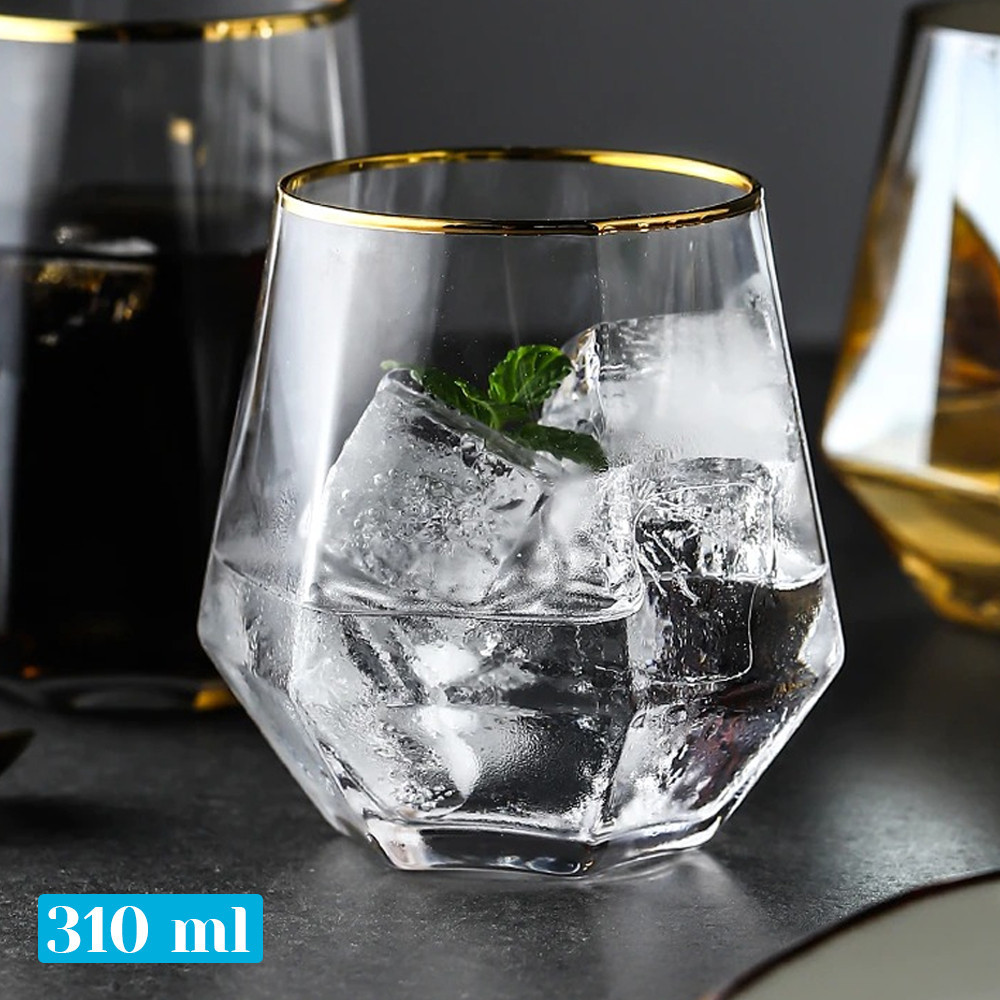 Jual One Two Cups Gelas Minuman Diamond Crystal Borosilicate Glass 310 ml Style 1 - GW107 ...