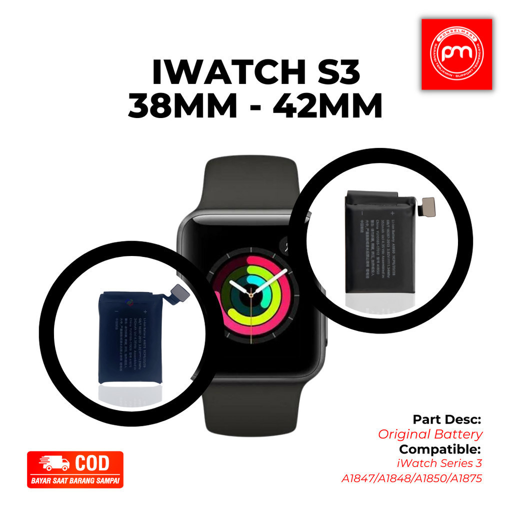 Jual Battery Apple Watch iWatch Series 3 38MM 42MM A1847 A1848 A1850 ...