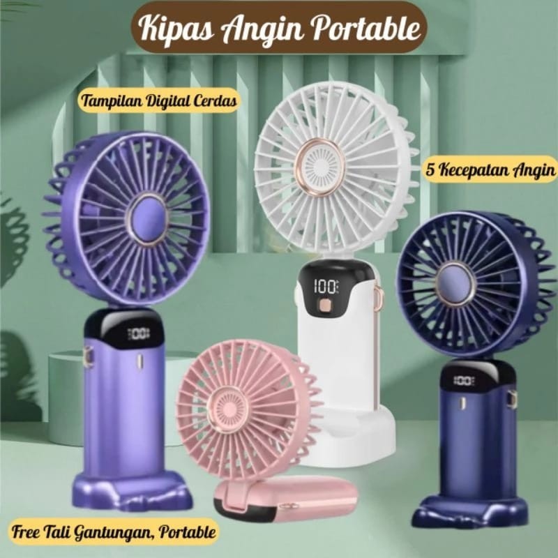 Jual MKR Handfan Kipas Angin Mini Portable USB 20000 mAh Bisa Lipat ...