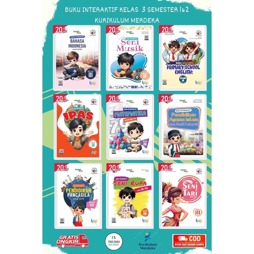 Jual Buku Paket Interaktif Kelas 3/III SD/MI Kurikulum Merdeka Semester 1&2 Intan pariwara Tahun ...
