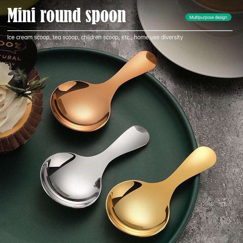 Jual Sendok bulat stainless steel es krim kopi anti karat | Shopee ...