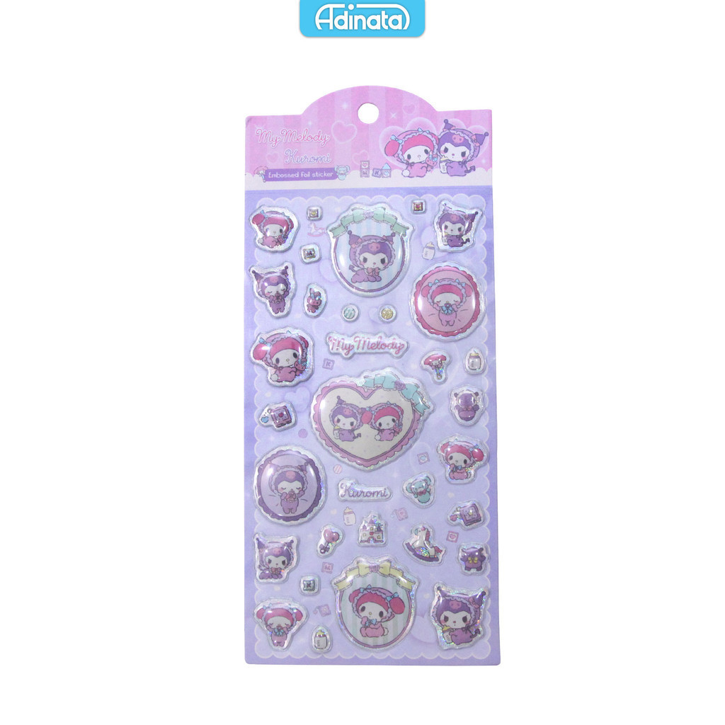 Jual My Melody Kuromi Embossed Foil Stickers 2433-6135 / Sticker ...