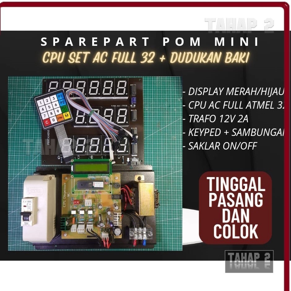 Jual Paket Modul Plat Papan Cpu set Pertamini Digital Pom Mini Display 7 Segmen Keypad Custom ...