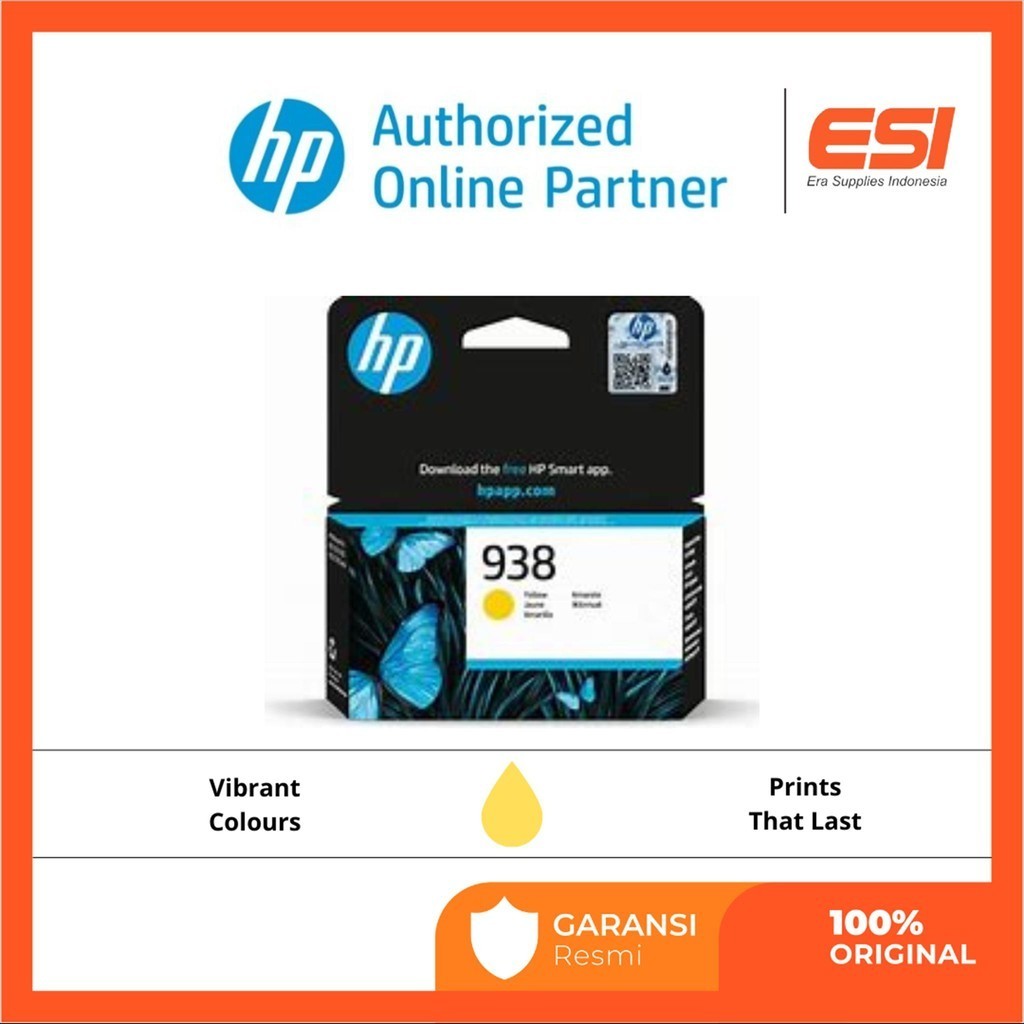 Jual Tinta HP 938 YELLOW Original Ink Cartridge (HP4S6X7PA) | Shopee Indonesia
