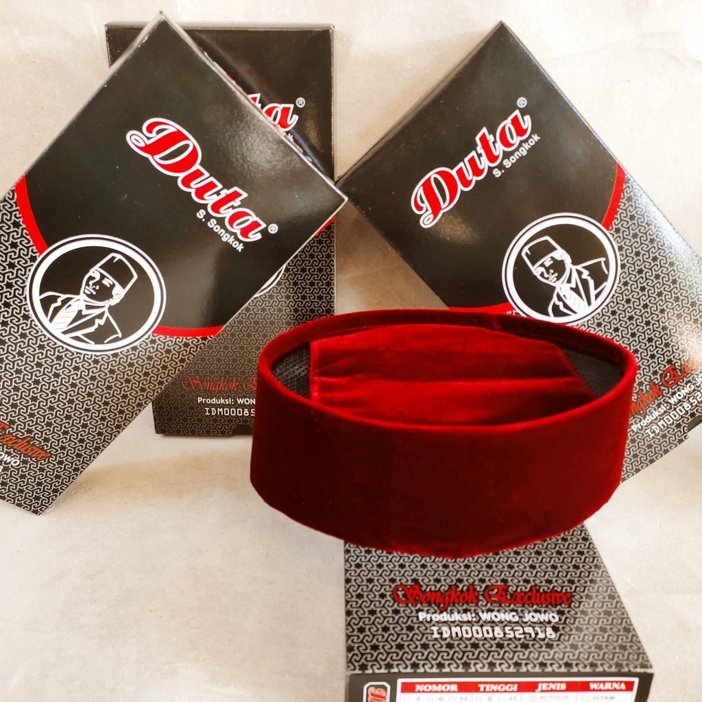 Jual Peci Merah Maroon Songkok Merah Maroon tinggi 9 cm 10 cm AC ...