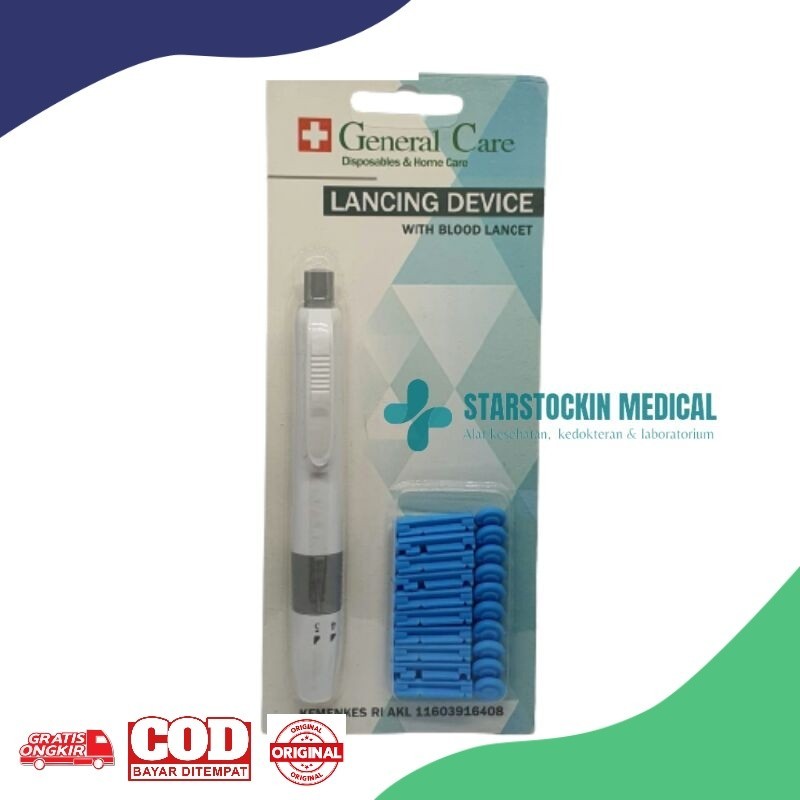 Jual Lancing Device Pen General Care plus Blood Lancet isi 10 | Shopee ...