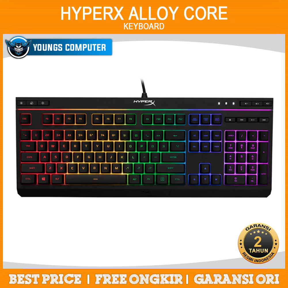 Jual HyperX Keyboard Alloy Core RGB - Membrane Gaming Keyboard | Shopee ...