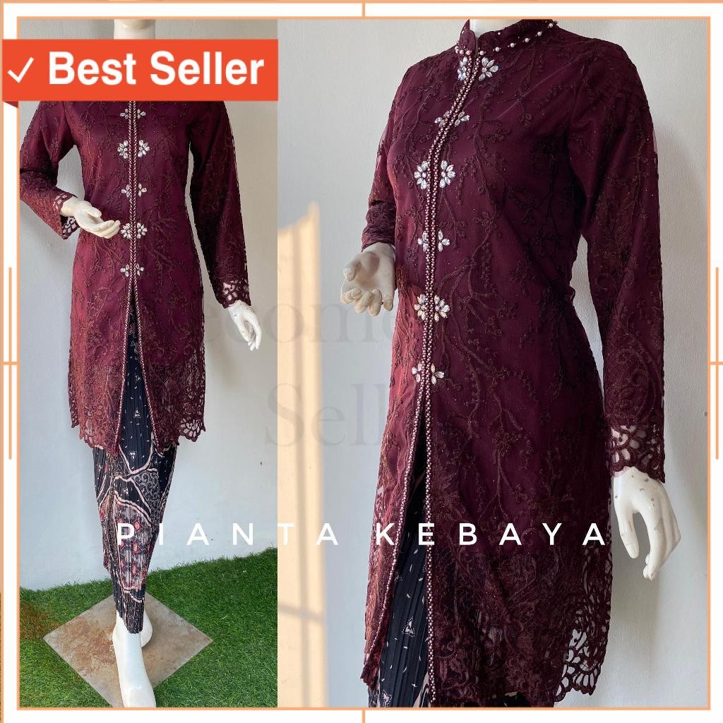 Jual KEbaya Modern Masa Kini Style Keren Murah Premium / Kebaya tunik mewah part 1 tille payet ...