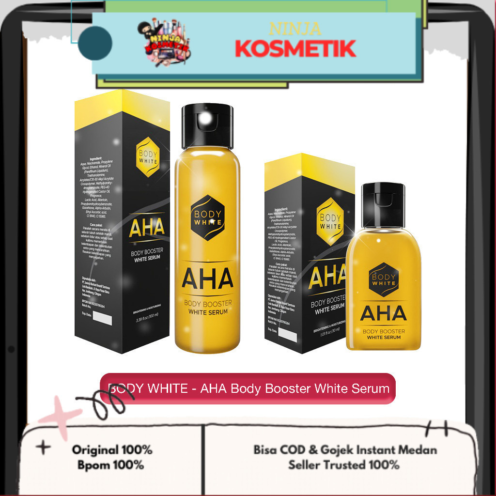 Jual BODY WHITE - AHA BODY BOOSTER WHITE SERUM ( 30 | 100 ml ) - Body Serum Mencerahkan Kulit ...