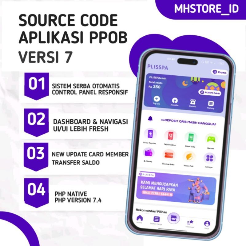 Jual SOURCE CODE PPOB V7 TAMPILAN BARU | APLIKASI PULSA | APLIKASI PPOB | Shopee Indonesia