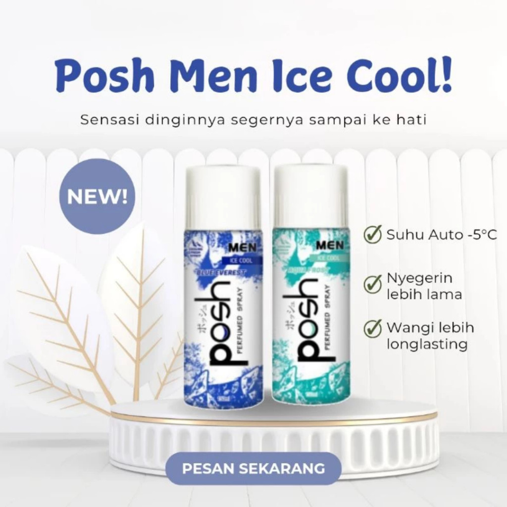 Jual Posh Men Ice Cool Spray Parfumed | Shopee Indonesia